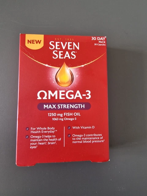 SEVEN SEAS OMEGA-3 Max Strength Food Supplement (30 Capsules) £12.00 - PicClick UK