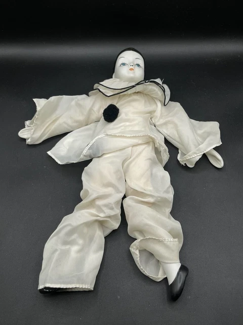 VINTAGE PIERROT BISQUE Porcelain Sad Clown Doll 16-Inch $34.99 ...