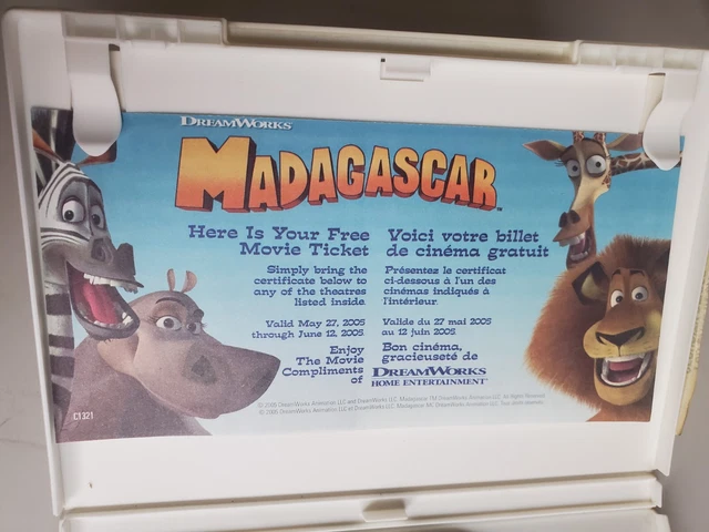 MADAGASCAR ACTIVITY DISC DVD 2005 DreamWorks (with Movie Ticket) $12.99 ...