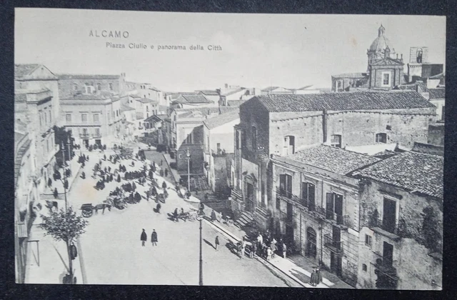 CARTOLINA ANTICA-ALCAMO-TRAPANI-PIAZZA CIULLO-SUPER !!-Inizio 900 EUR ...
