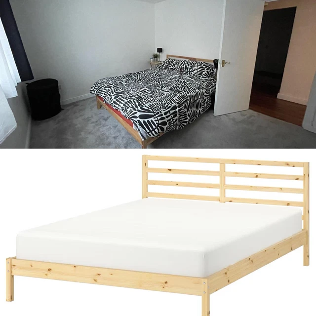 IKEA TARVA STANDARD king size bed frame £20.00 - PicClick UK