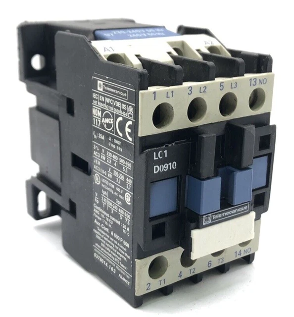 TELEMECANIQUE LC1D0910 CONTACTOR 4kW at 400v COIL: 240v 50Hz LC1 D09 10 ...