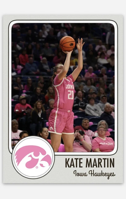CARTE DE BASKETBALL Kate Martin ACEO Iowa Hawkeyes ! WNCAA ! Basketball ...