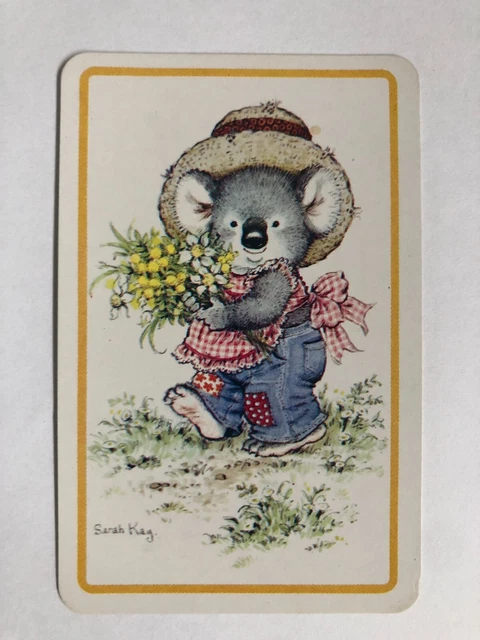 AUSTRALIAN ARTIST SARAH Kay Koala Gardener Love Flower Vintage Swap ...