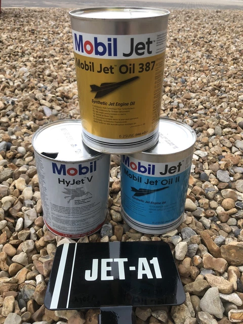 MOBIL AIRCRAFT ENGINE Oil Quart Cans And JET-A1 Sign £21.51 - PicClick UK