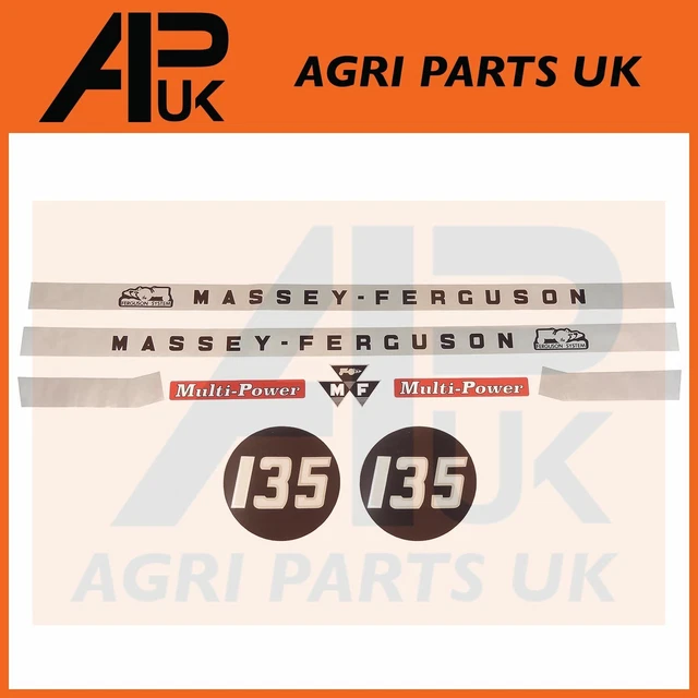9 PCS HOOD Bonnet Decal Sticker Set for Massey Ferguson 135 MF135 ...