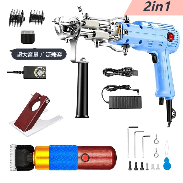 CUT LOOP PILE Rug Tufting Gun With 2in1 Electric Carpet Trimmer Carving ...