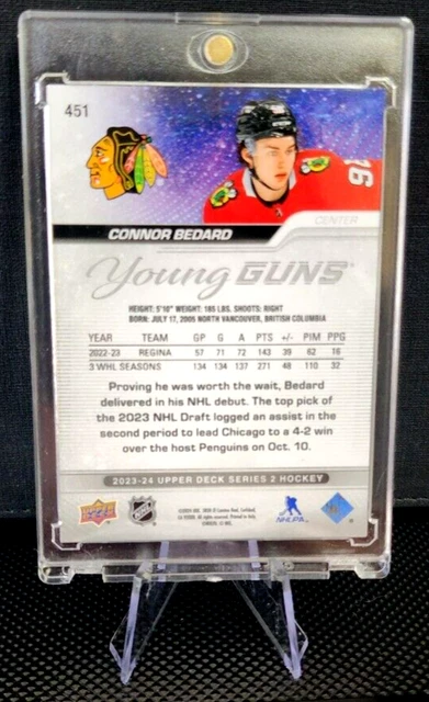 2023-24 UPPER DECK Series 2 CONNOR BEDARD Young Guns Rookie #451 - Blackhawks RC EUR 665,17 ...