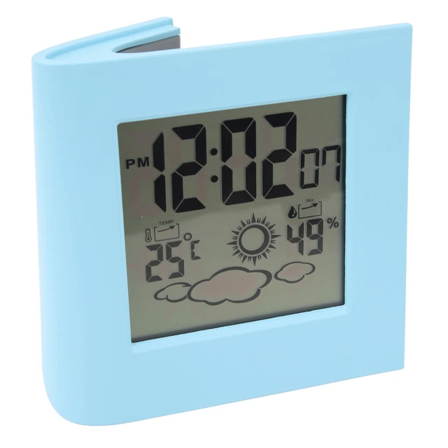 (BLUE) RÉVEIL MÉTÉO Affichage De La Température Grands Chiffres EUR 16 ...