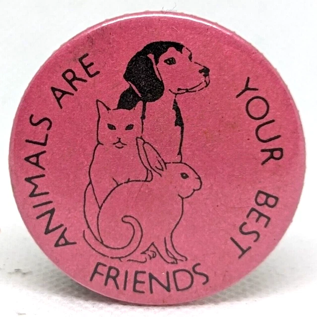 HTF VTG OG Animal Rights PETA Anti Laboratory Testing Cats Dogs Vegan ...