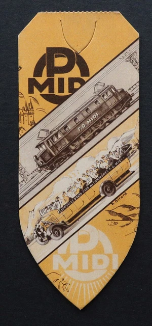 5 MARQUE-PAGE PUBLICITAIRE COMPAGNIE PO MIDI Autocar train Art Déco ...