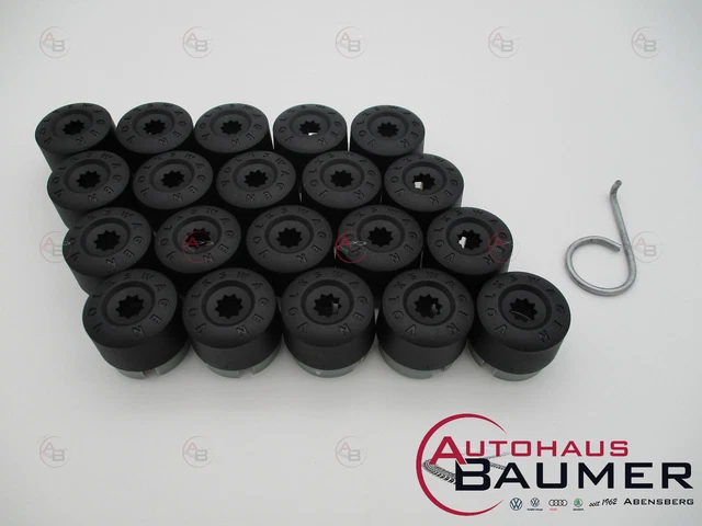 RADSCHRAUBENKAPPEN ORIGINAL VW 7H0601173 (20 Stück) schwarz und ...
