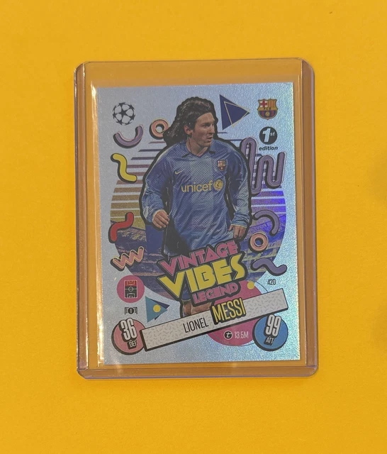 LIONEL MESSI VINTAGE Vibes Legend Match Attax 2024/2025 Barcelona #420 ...