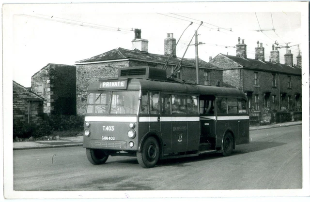 2 X DARLINGTON trolleybus photos T403 operating Clayton route, Bradford, Feb '57 £2.99 - PicClick UK