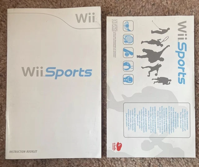 WII SPORTS NINTENDO Wii INSTRUCTION BOOK & POINTS CARD ONLY - NO GAME ...