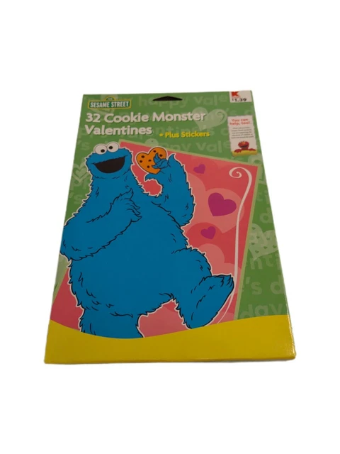 32 SESAME STREET VALENTINES DAY CARDS COOKIE MONSTER KIDS 2005 New ...