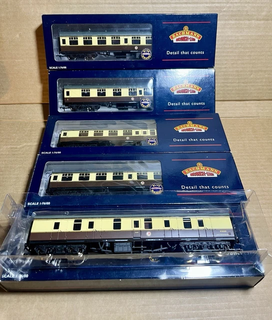 BACHMANN OO GAUGE WR Mk1 choc/cream Coach Set New £97.08 - PicClick UK