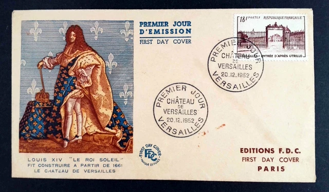 CHATEAU DE VERSAILLES LOUIS XIV FRANCE 1952 Enveloppe cover 1er JOUR FDC 964 EUR 15,00 - PicClick FR
