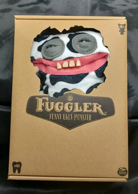 FUGGLER COW PRINT Grin Grin Soft Toy Plush Funny Ugly Monsters Rare New ...