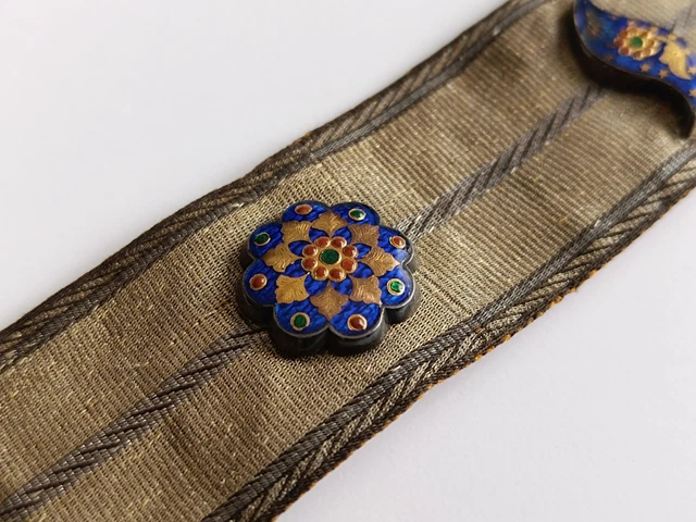 CEINTURE ARGENT DORÉ émaux bressans ancien rare sash silver gilt enamel ...