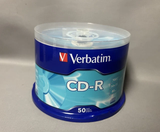 50 VERBATIM BLANK 52X Speed CD-R CDR 700MB Media Disc CD Music $11.69 ...