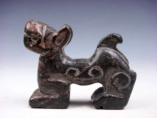 OLD NEPHRITE JADE Stone Carved Sculpture Ancient Furious Tiger ...
