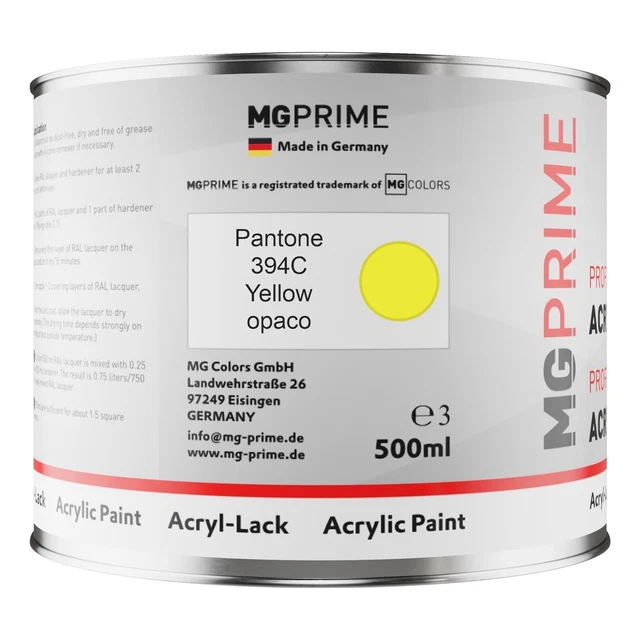 PANTONE 394C YELLOW Vernice acrilica opaca 0,75 litri in barattolo EUR ...