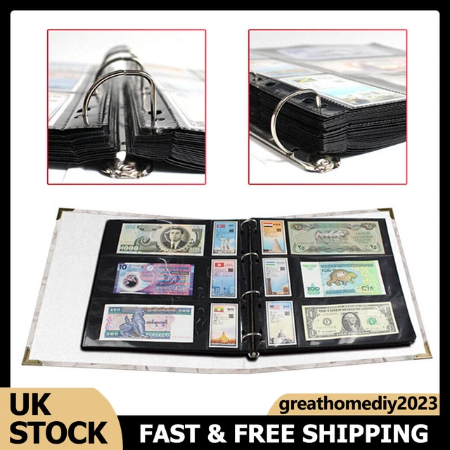 PAPER MONEY COLLECTION Album Binder Banknote Storage Display Bill ...
