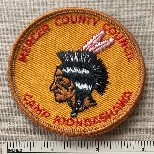 VINTAGE 1960S CAMP KIONDASHAWA Boy Scout PATCH Mercer County Council ...