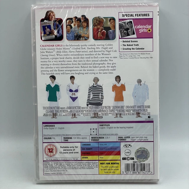 CALENDAR GIRLS • DVD • Helen Mirren • Julie Walters • UK R2 • New ...