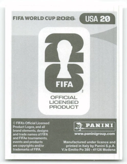 2026 PANINI FIFA World Cup Sticker Folarin Balogun #USA20 United States ...