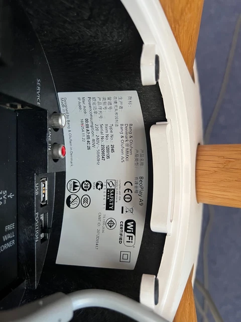 BANG AND OLUFSEN BeoPlay A9 speaker, Gen 1, with wall mount, and 2 ...
