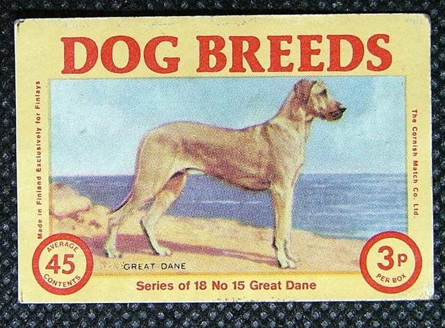 MATCHBOX LABEL DOG Breeds Great Dane Cornish Match Co ML434 £2.19 ...