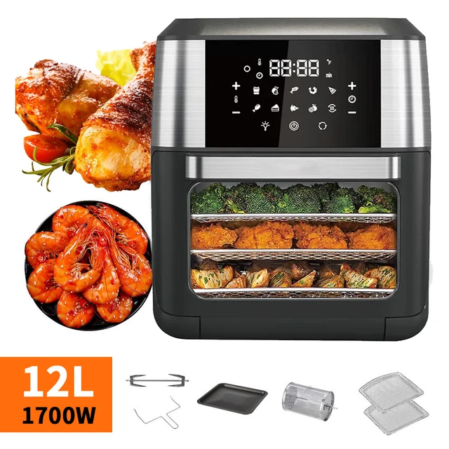 HEISSLUFTFRITTEUSE 12L HEISSLUFT Fritteuse Backofen Grill XXL Airfryer ...