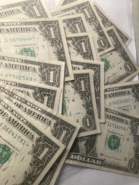 $1 ONE DOLLAR BILL STAR NOTE Lot Of Sixteen Clean Mix Of Notes £19.66 ...