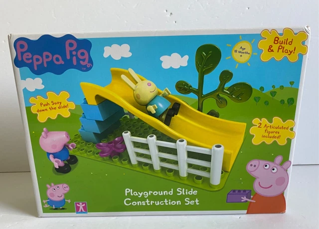 PEPPA PIG PLAYGROUND Slide Construction Set Toy 2 Articulated Figures ...