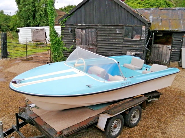OWENS SPEED BOAT 1950's ORIGINAL RESTORATION PROJECT WITH ENGINE VERY ...