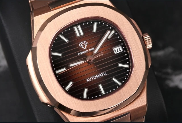 INSTINCT TIME PALMFLEX Watch Automatic Rose Gold Chocolate Dial | Seiko ...