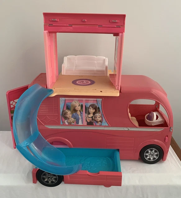 BARBIE POP UP Dream Camper van Pink Bus Motor Home Mattel £10.00 ...