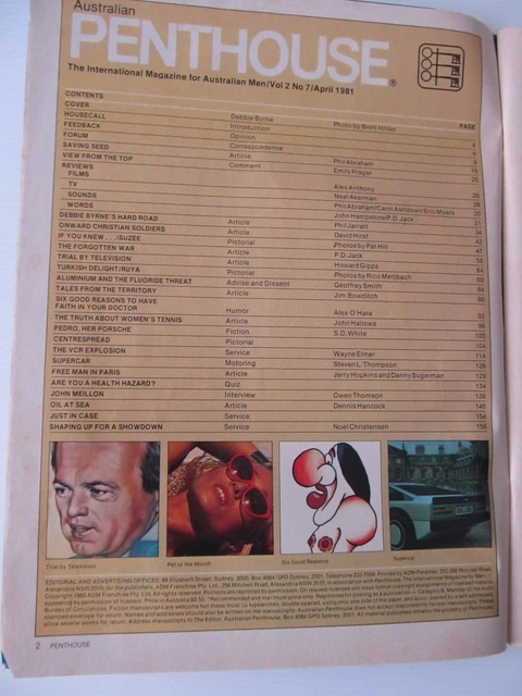AUST PENTHOUSE MAGAZINE, Apr 1981, Debbie Byrne interview, Mike ...