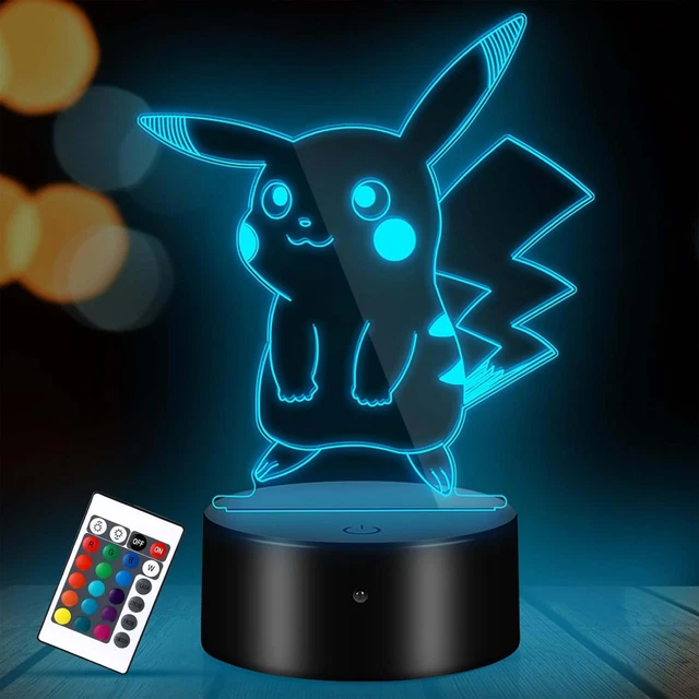 LAMPE NOCTURNE POKEMON Pikachu Charmander Bulbasaur RGB LED Enfants ...
