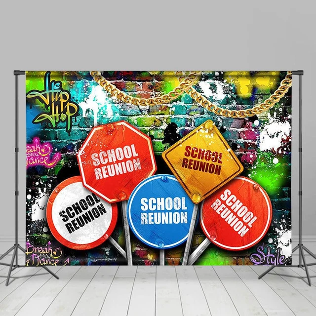 HIP HOP GRAFFITI Guidepost School Reunion Backdrop $36.09 - PicClick AU