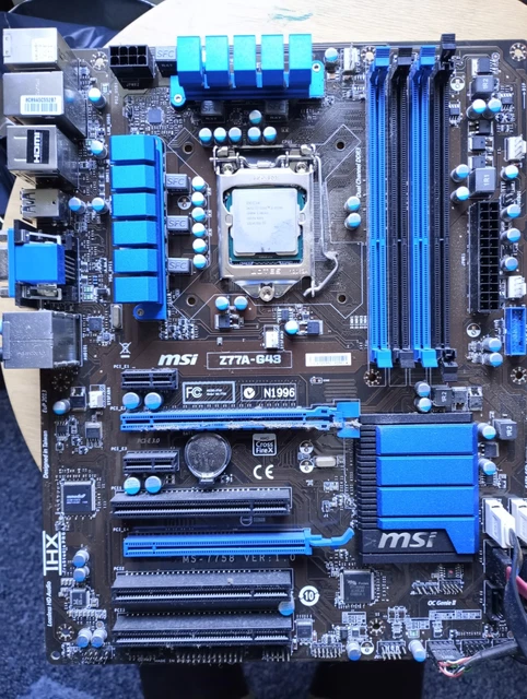 MSI Z77A-G43, MOTHERBOARD With Processor And Backplate £16.32 - PicClick UK