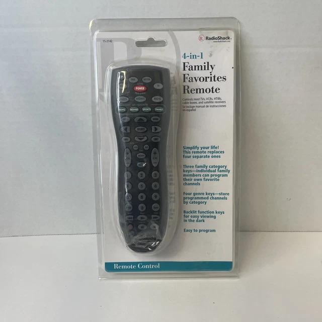 RADIO SHACK REMOTE Control 4 in 1 Light Up 15-2142 New Sealed Fast ...