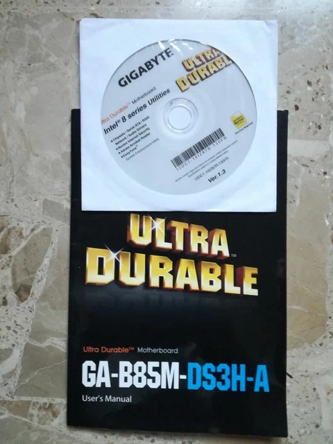 DRIVER CD + MANUALE scheda madre main board Gigabyte GA-B85M-DS3H-A Ver ...