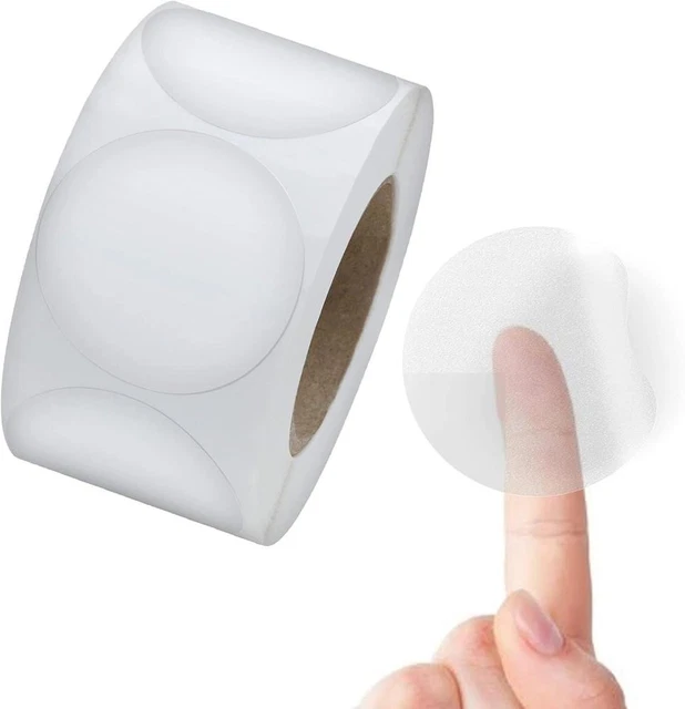 CRYSTAL CLEAR TRANSPARENT 2" Round Stickers, 1000 Stickers Per Roll ...
