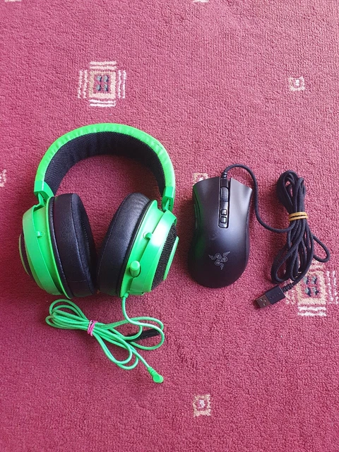 RAZER DEATHADDER V2 - Wired USB Gaming Mouse & RAZER Kraken 2019 Green ...