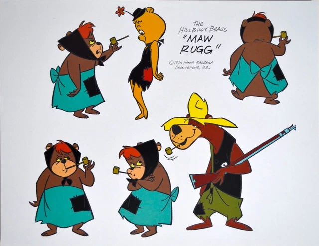 HILLBILLY BEARS - FLORAL RUGG Model Sheet PRINT Hanna Barbera £15.84 ...