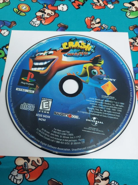 CRASH BANDICOOT 3: Warped (Sony PlayStation 1, 1998) PS1 Disc Only ...
