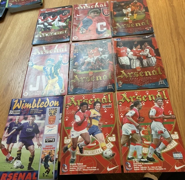 ARSENAL FOOTBALL CLUB Programmes x 9 Joblot 1996 - 1999 Good Condition ...